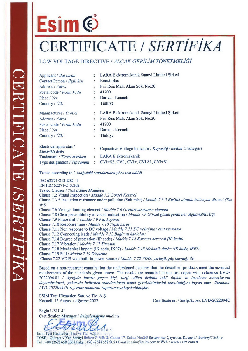 Capacitive Voltage Indicators - LARA